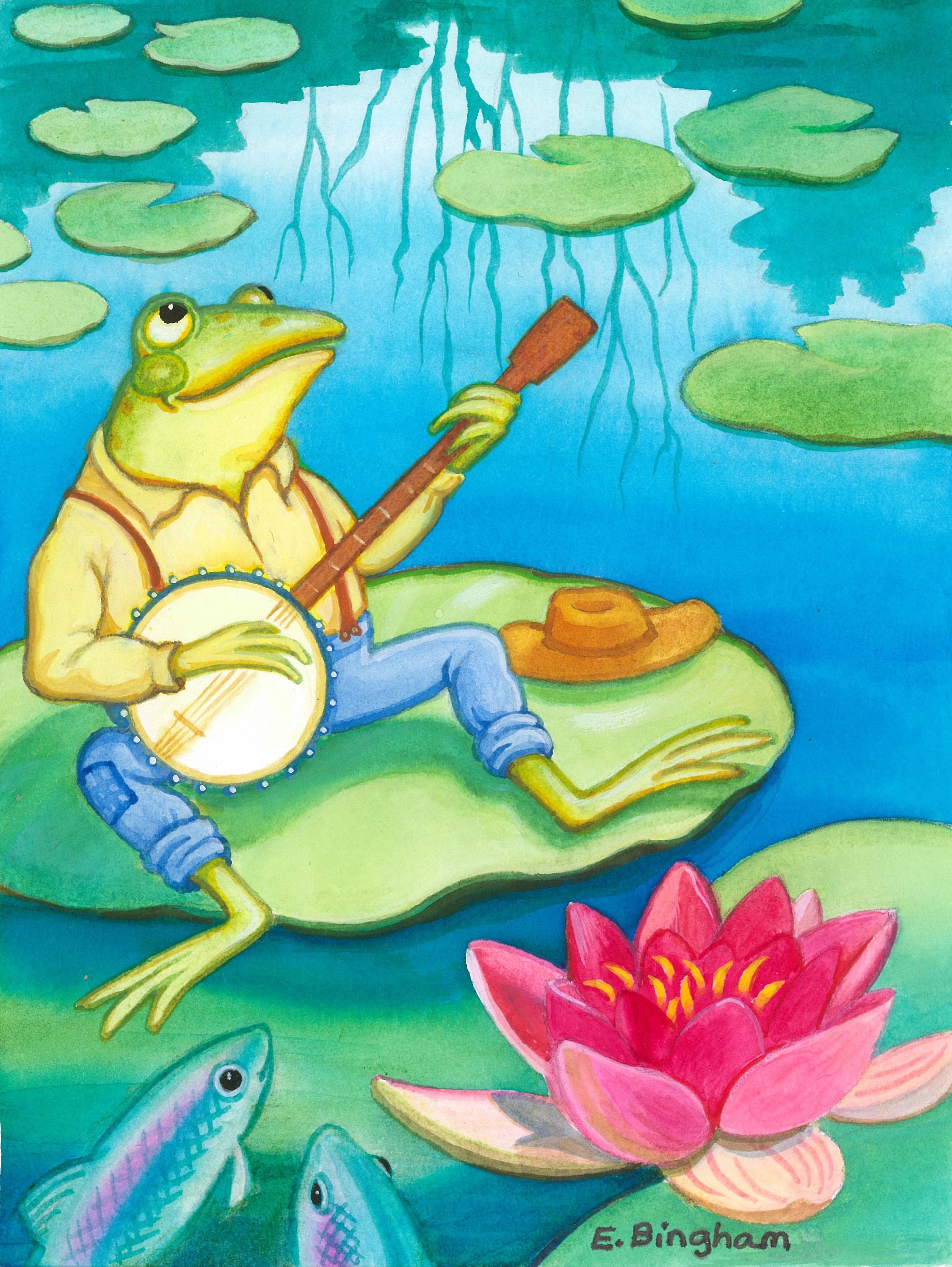 Froggy Went A'courting, Signed Print by Edith Bingham - Etsy