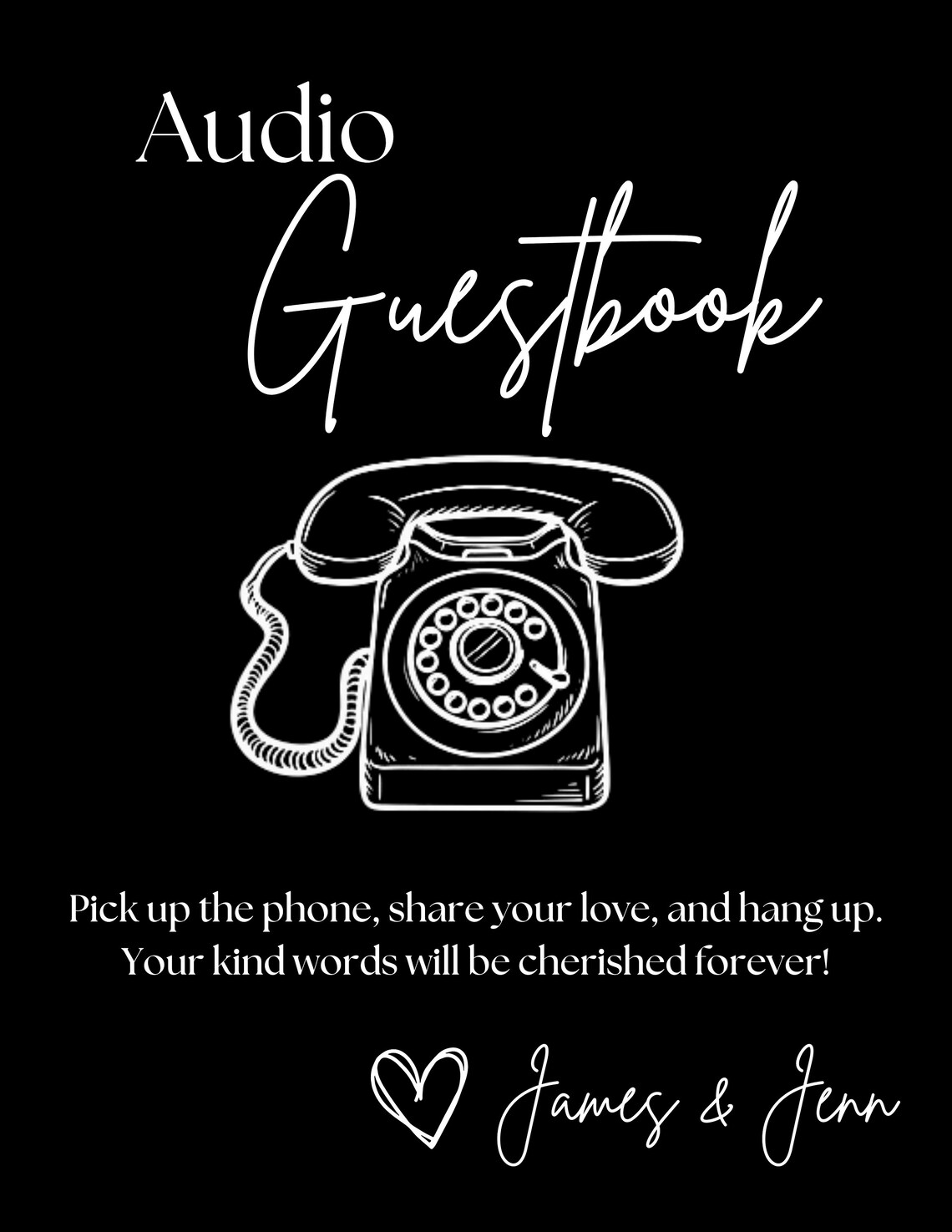 Audio Guest Book Sign Template | Unique Wedding Guest Book | Phone ...