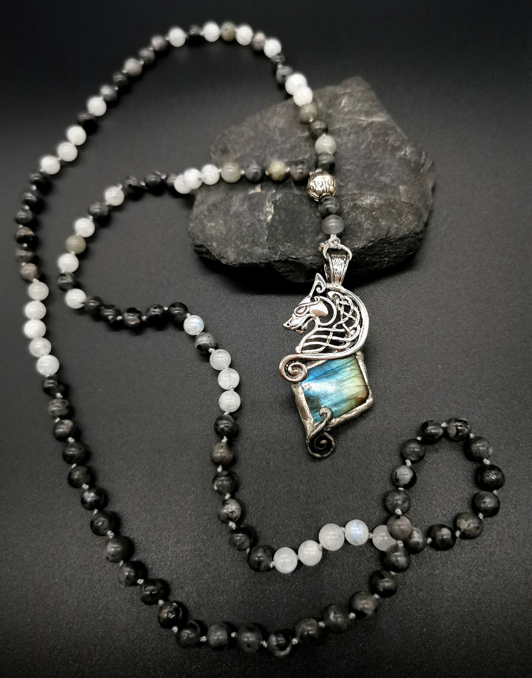 Lækna, Wolf, Healing, Wolfmond-mala, Mala, Chain - Etsy