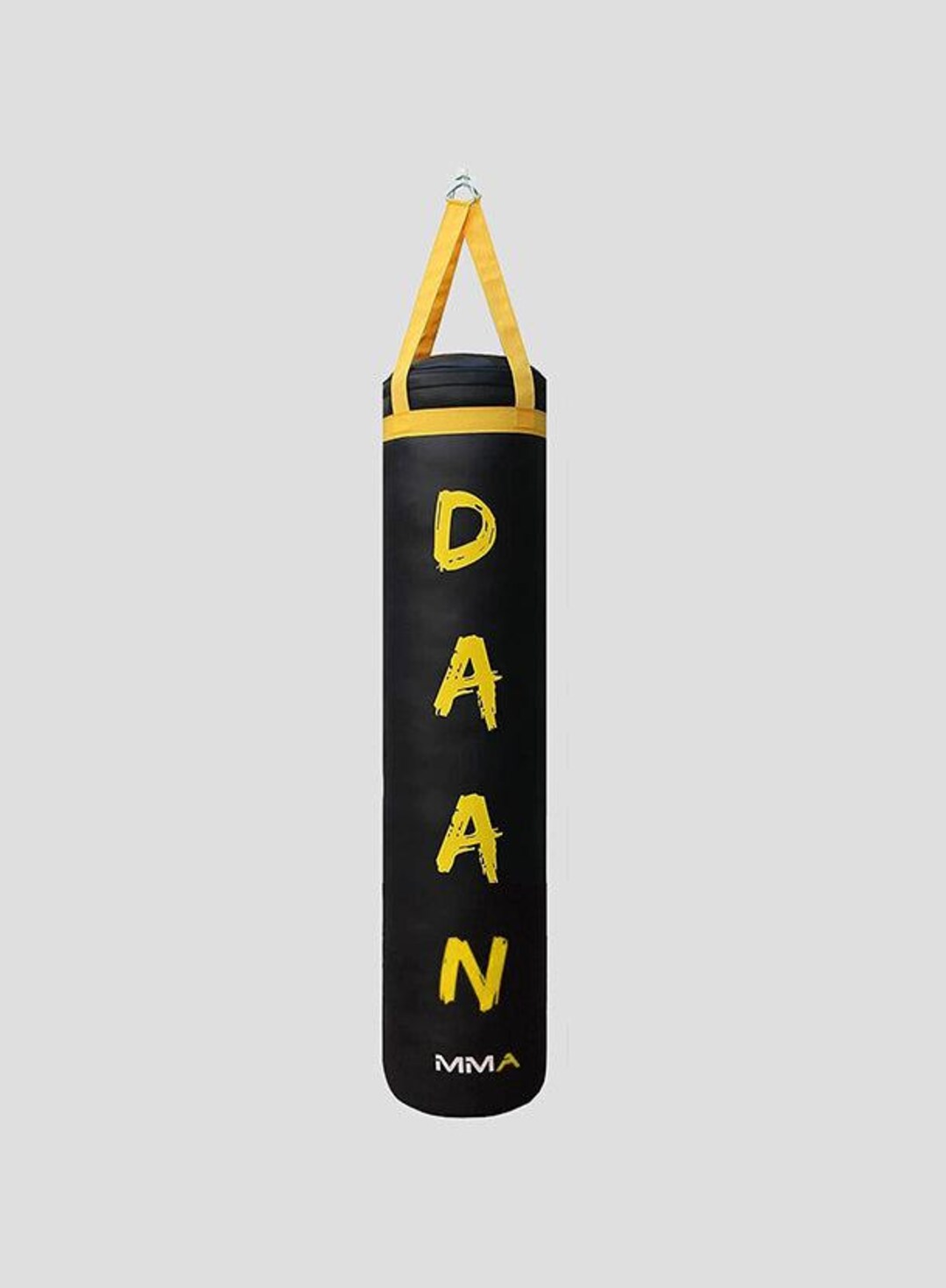 DAAN MMA Black Leather Boxing Punching Bag With Yellow Straps - Etsy