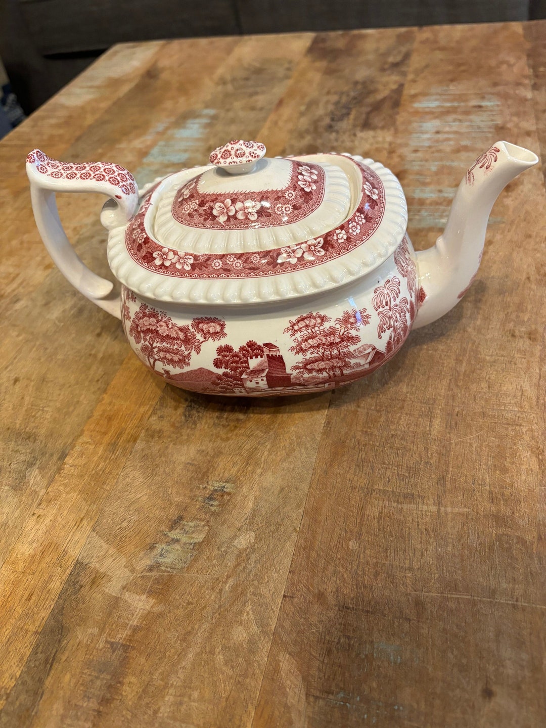 Spode pink Tower English Transferware Teapot FREE SHIPPING - Etsy