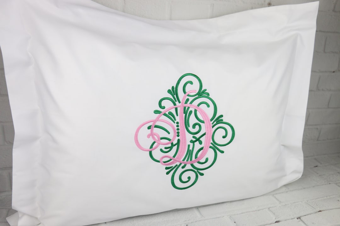Set of 2 Euro Shams / 100% Cotton / Monogrammed Pillow / Wedding Gift ...