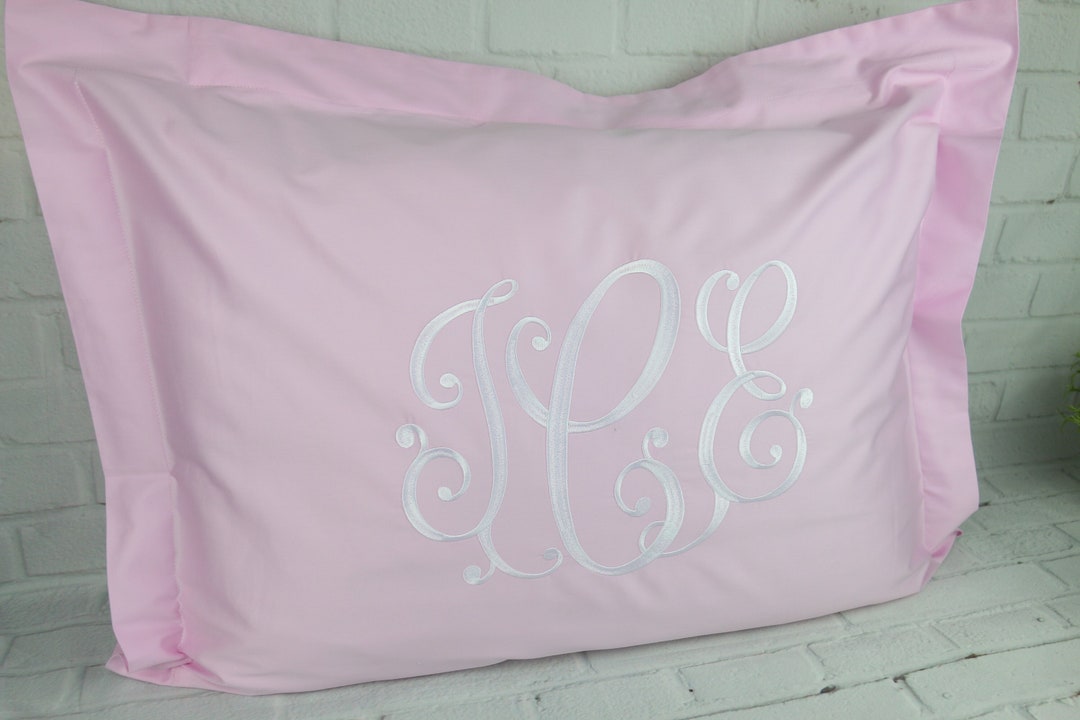 Set of 2 Shams / 100% Cotton / Monogrammed Pillow / Wedding Gift ...
