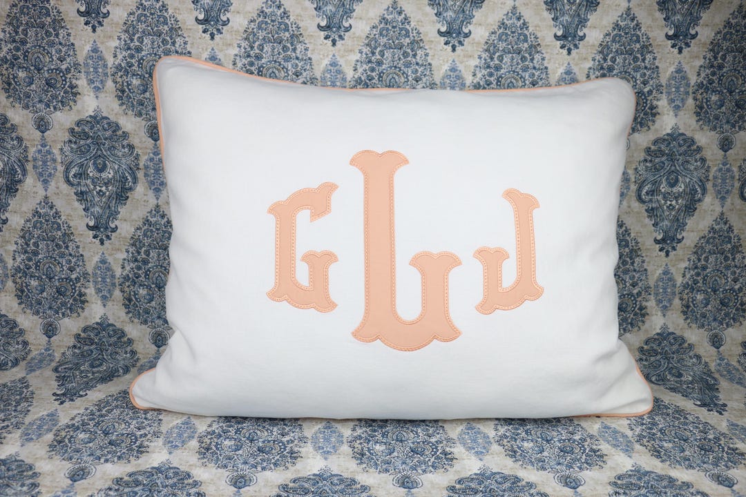 Applique Monogram Pillow Cover / Personalized Pillow Cover ...