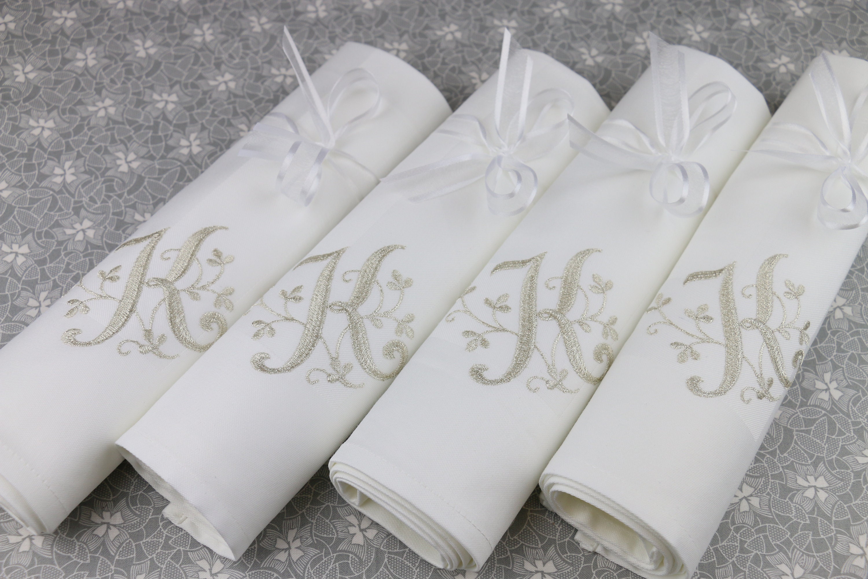 Set of 6 Napkins / Monogrammed Napkins / Dinner Napkins / - Etsy