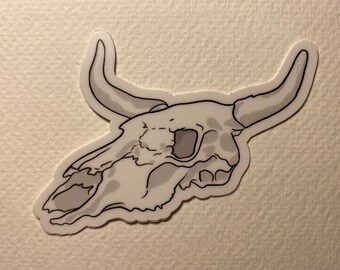 Skeleton Cow Sticker - Etsy