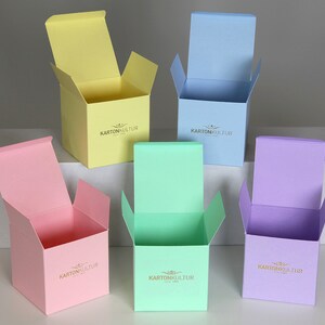 10 X Charming Folding Box "pastel", (5x 2), Gift Box, Cardboard Box ...