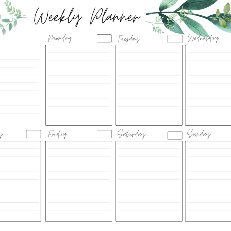 Printable Weekly Planner - Etsy