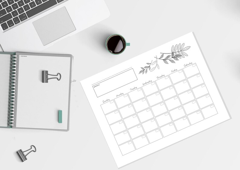 Monthly Calendar Printable Individual Month Planner - Etsy