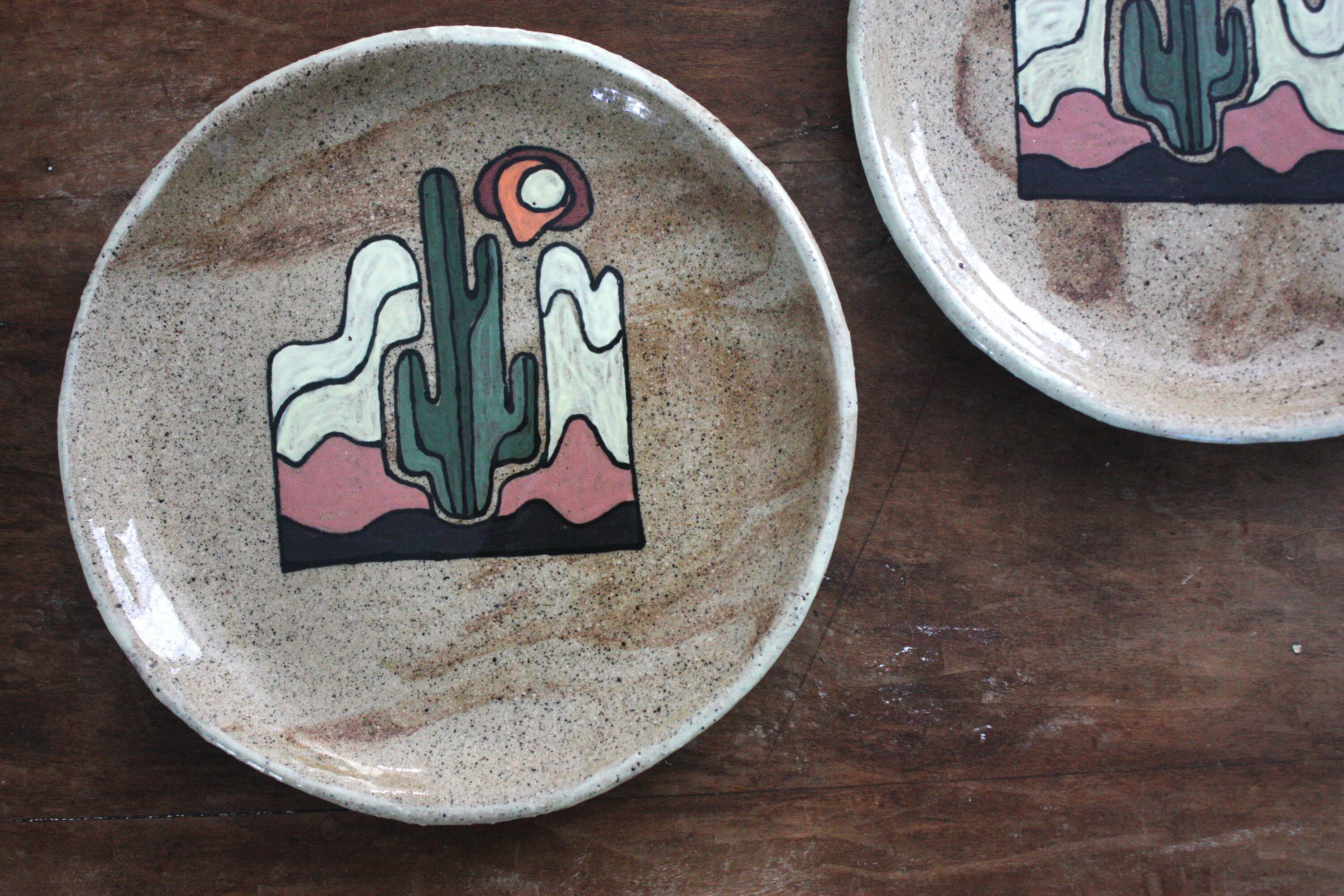 2 X Breakfast Plates Set - Hand Made Ceramic - Etsy