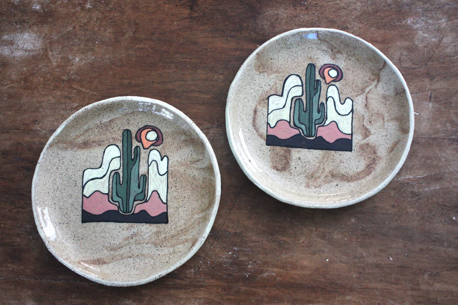 2 X Breakfast Plates Set - Hand Made Ceramic - Etsy