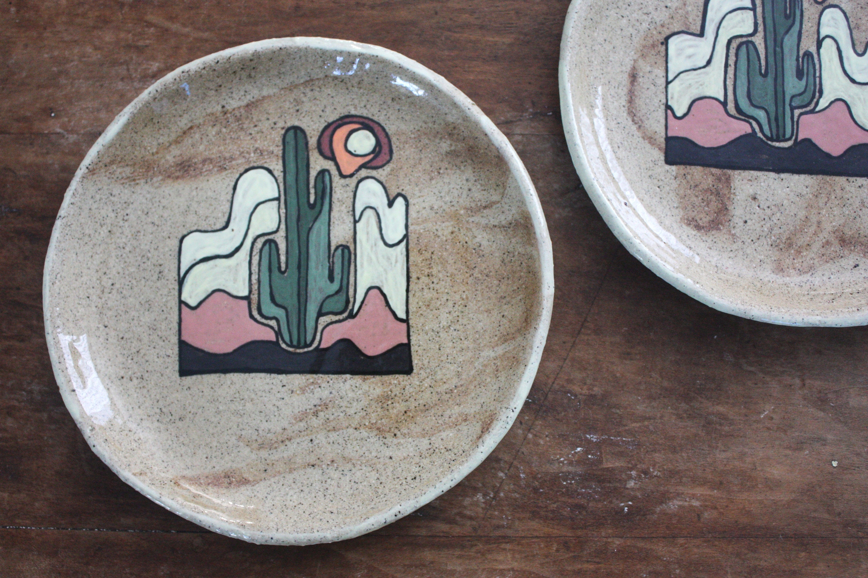 2 X Breakfast Plates Set - Hand Made Ceramic - Etsy