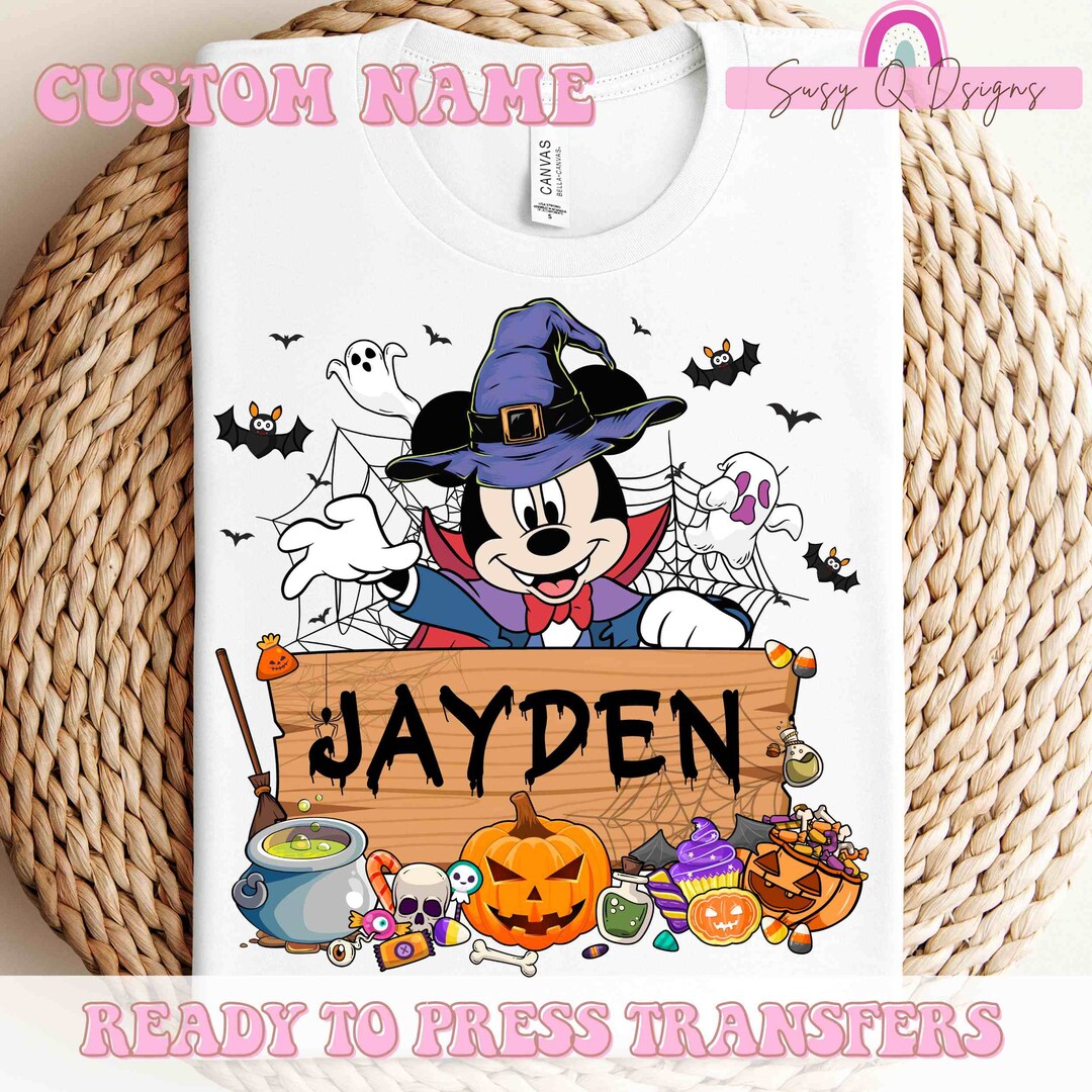 Custom Halloween Mickey Name HTV and Sublimation Image Transfer, Disney ...