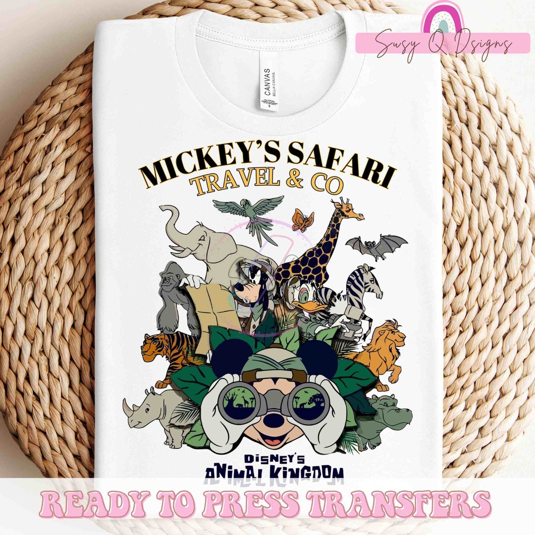 Mickey Safari Image Transfers, Animal Vacation Iron on Prints, Animal ...
