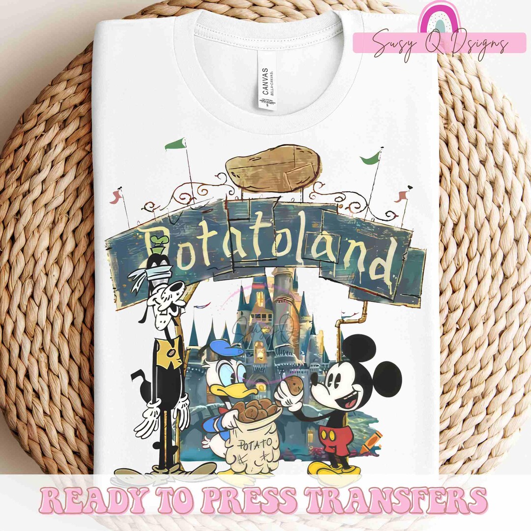 Retro Mickey Potatoland Image Transfers, Disney Family Vacation ...