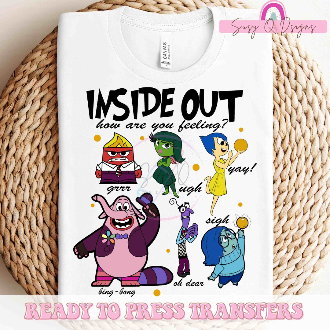 Inside Out Image Transfers, Disney Pixar Fest Friends HTV Iron on ...