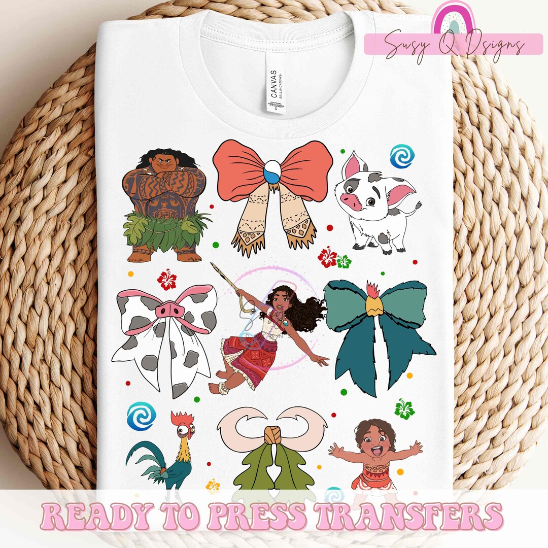 Moana Collage Image Transfers, Moana Iron on Prints, Moana Sublimation ...