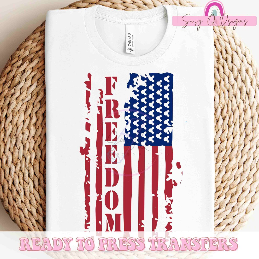 Mickey Freedom Flag HTV and Sublimation Image Transfers, 4th of July ...