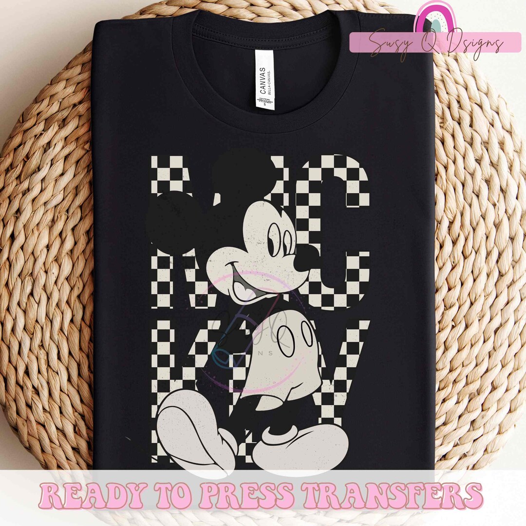 Retro Mickey and Friends Checkered Image Transfers, Disney Family ...