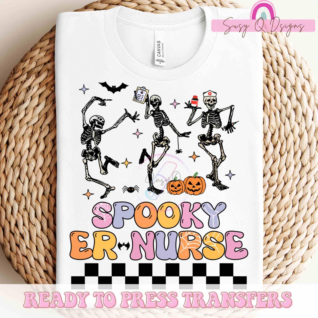 Spooky ER Nurse HTV and Sublimation Transfers, Halloween ER Nurse Iron ...