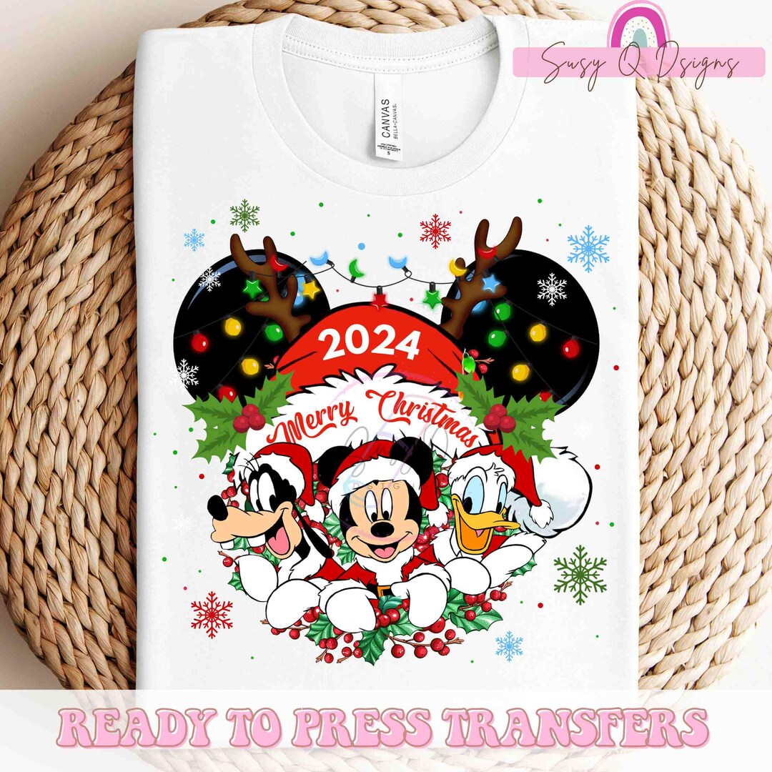 Christmas Mickey and Friends HTV and Sublimation Image Transfer, Family ...