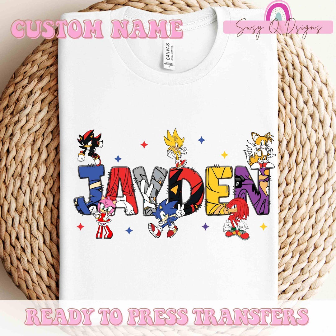 Custom Sonic Name Transfer, Sonic HTV and Sublimation Transfer ...