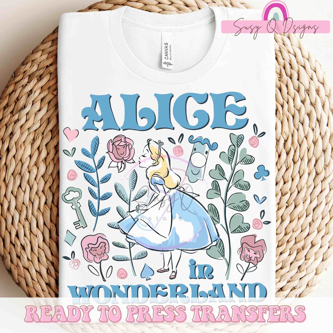 Flowery Alice HTV and Sublimation Image Transfers, Alice Iron on Prints ...