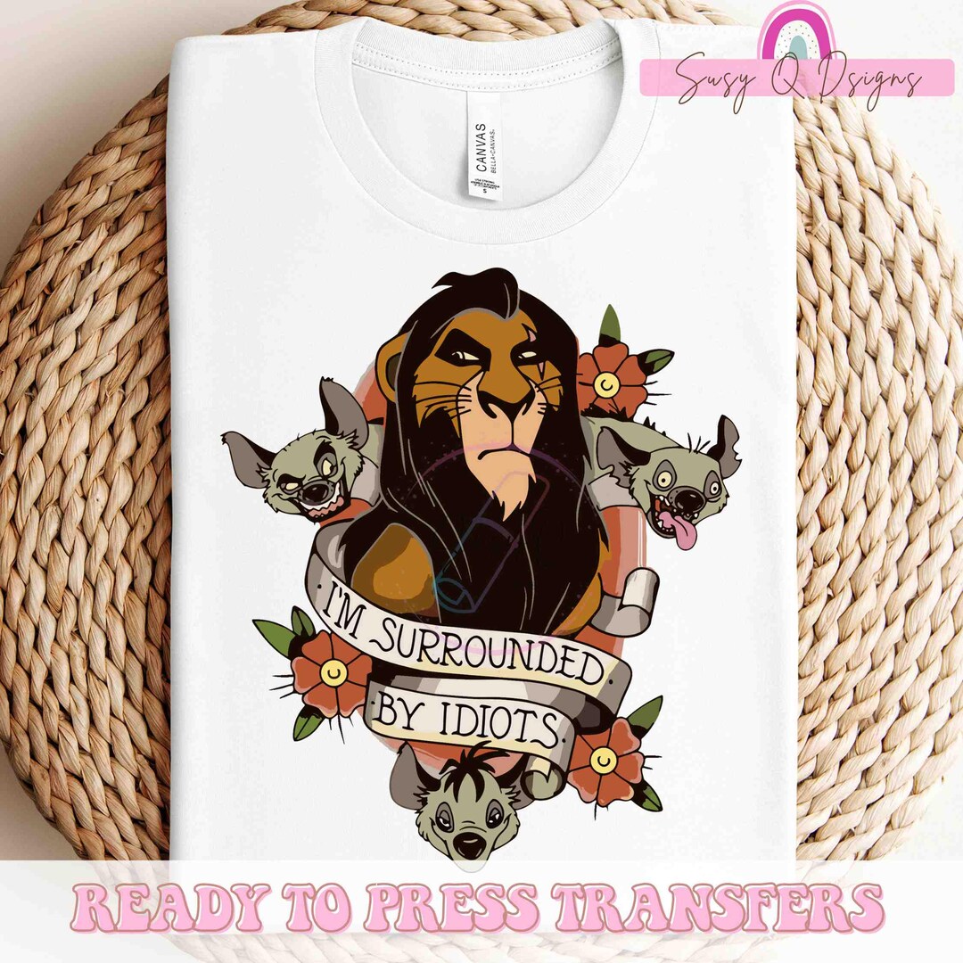 Scar Lion HTV and Sublimation Image Transfers, Animal Vacation Iron on ...