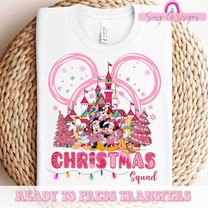 Pink Christmas Mickey and Friends HTV and Sublimation Image Transfer ...