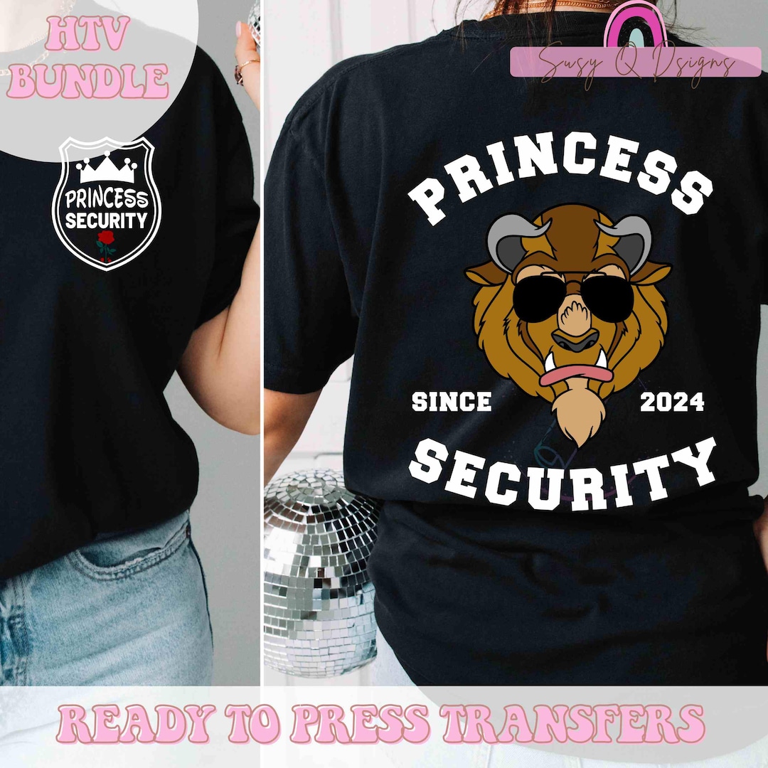 Princess Security Beast Bundle Set HTV Transfers, Disney HTV Iron On ...