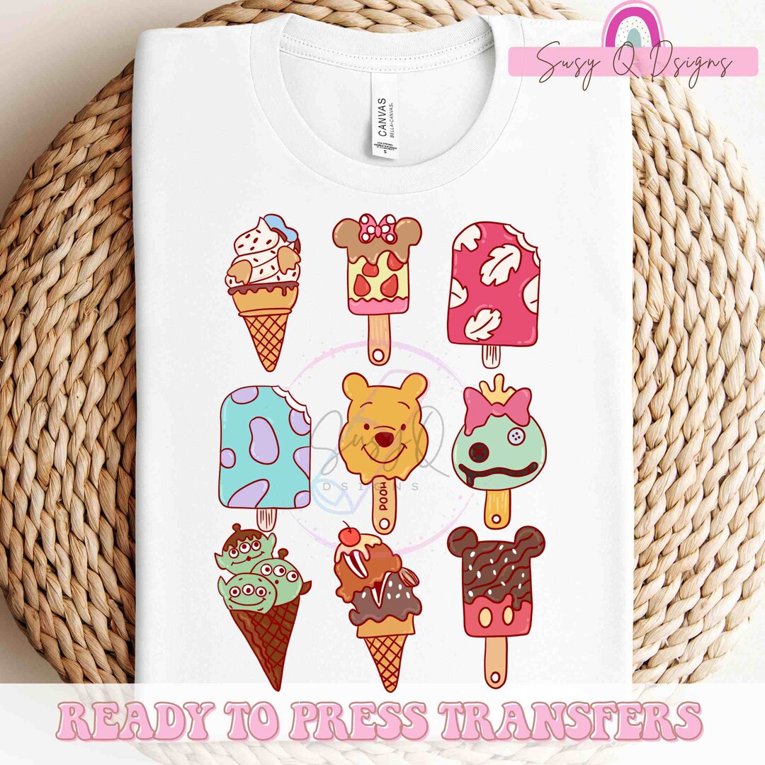 Disney Popsicle Characters HTV and Sublimation Image Transfers, Mickey ...