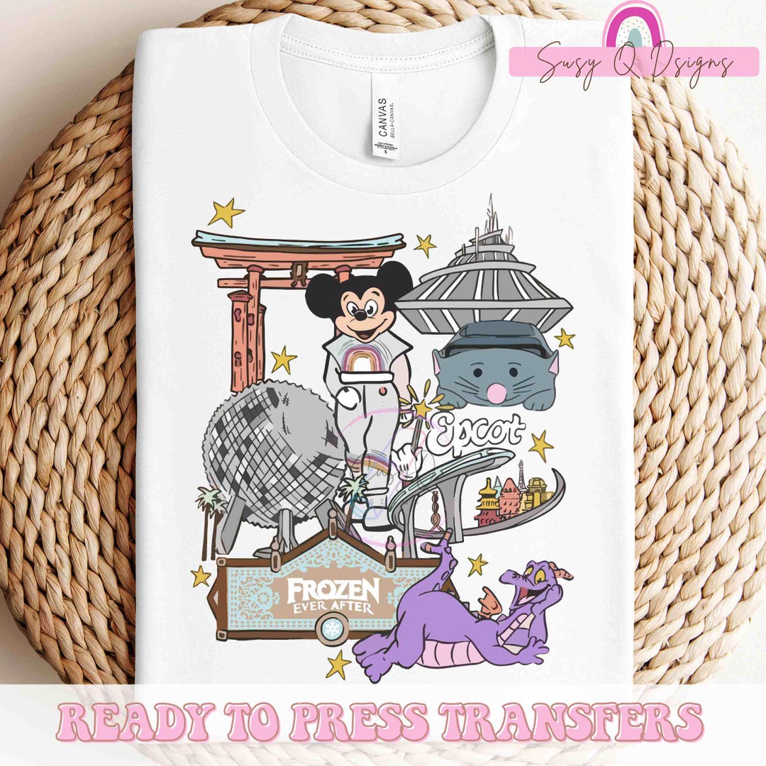 Retro Epcot Image Transfers, Epcot Iron on Prints, Epcot Vacation HTV ...