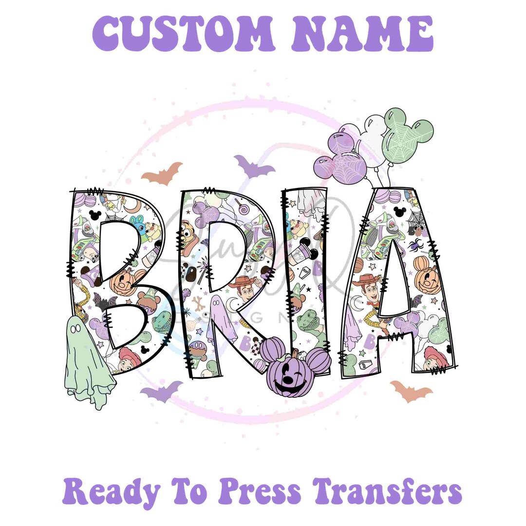 Ready to Press Custom Halloween Name HTV and Sublimation Image Transfer ...