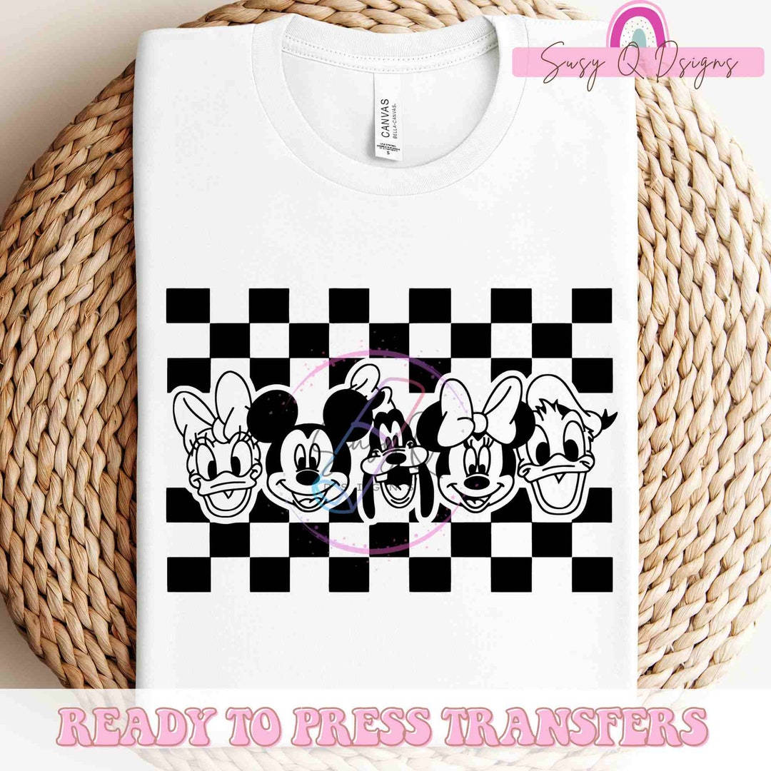 Mickey and Friends Checkered Image Transfers, Mickey and Friends ...