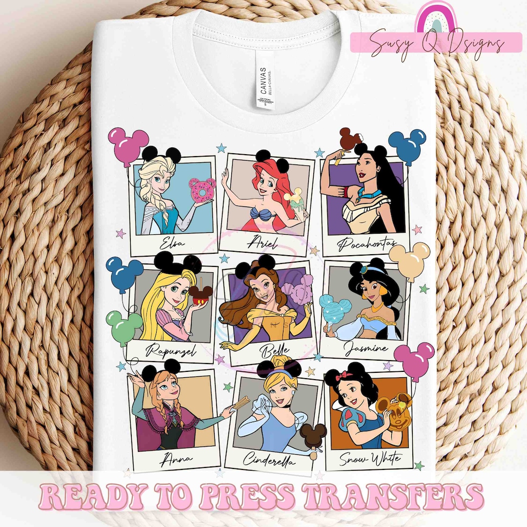 Disney Princess Image Transfers, Princess Iron on Prints, Princess ...
