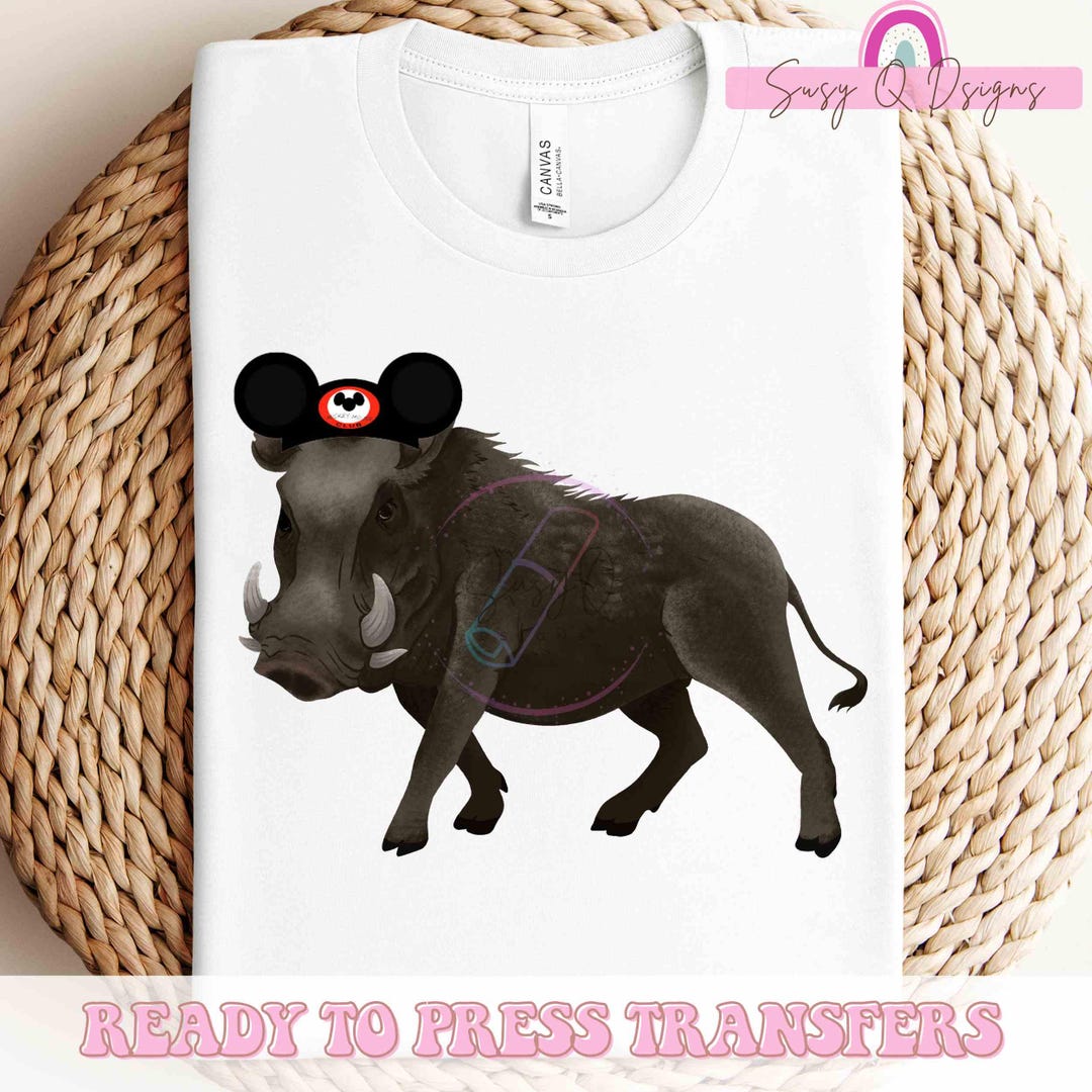 Animal Kingdom Warthog Safari Trip Image Transfers, Safari Iron on ...