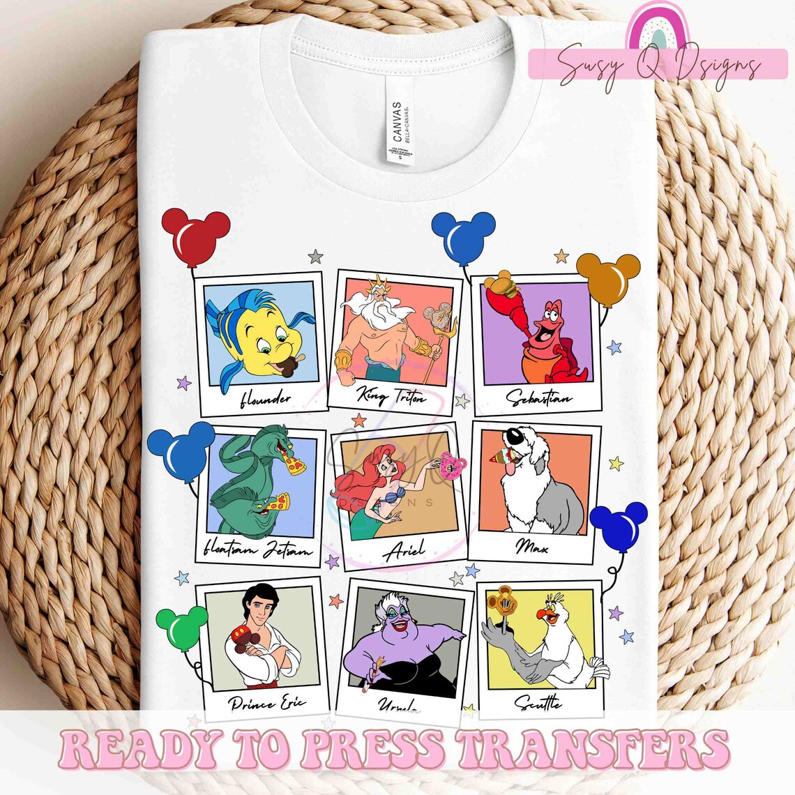 Ariel and Friends HTV and Sublimation Image Transfers, Disney Princess ...