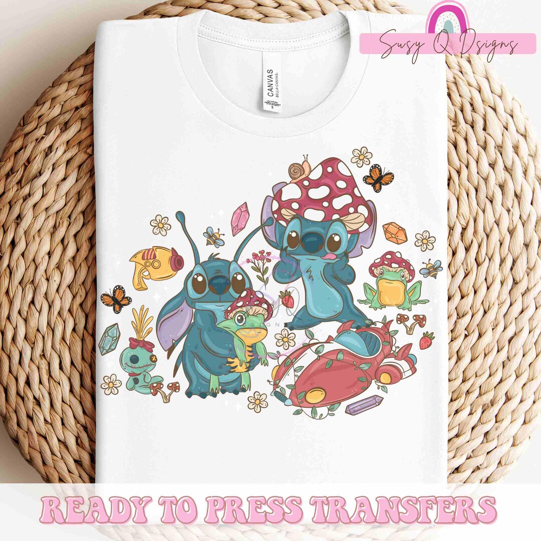 Retro Stitch Transfer, Disney Stitch Iron on Prints, Stitch Decals ...