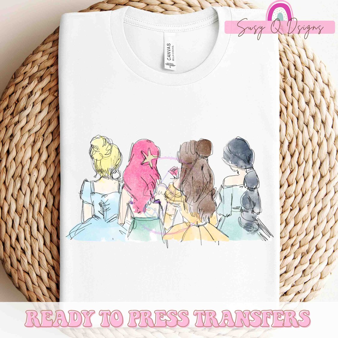 Watercolor Princesses Image Transfers, Disney Princess Vacation ...