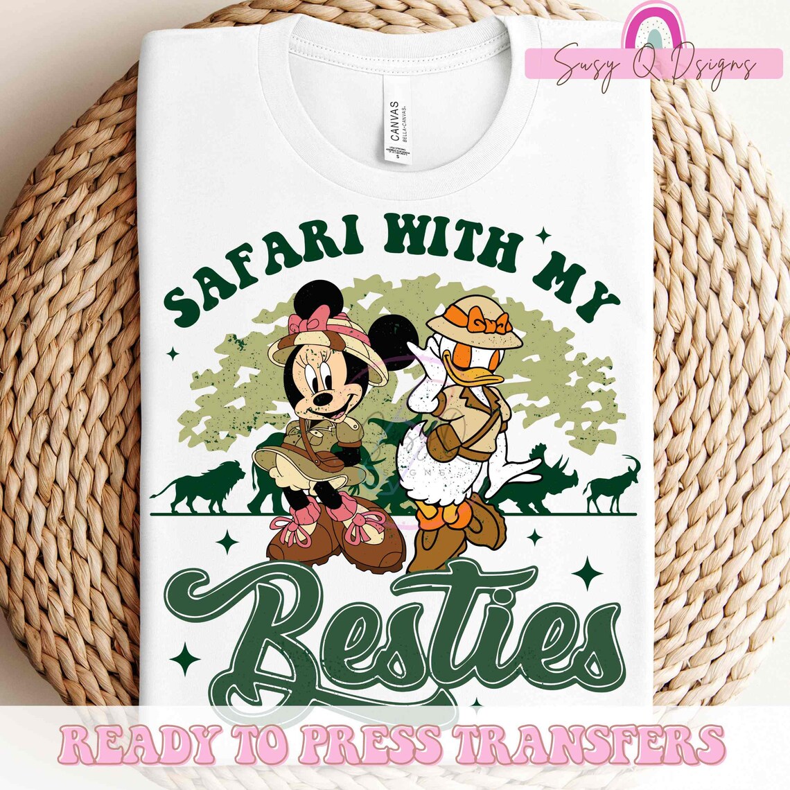Safari With My Bestie Image Transfers, Animal Vacation Iron on Prints ...
