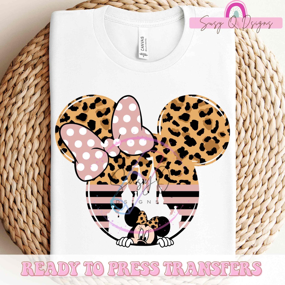 Cheetah Mouse Image Transfers, Disney Minnie Iron on Prints, Minnie Eco ...