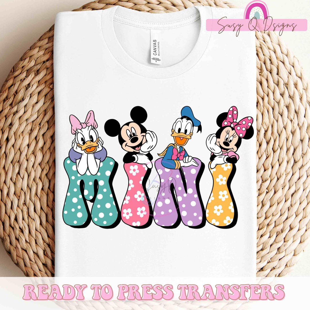 Mickey Minnie Mini HTV and Sublimation Image Transfers, Princess Iron ...