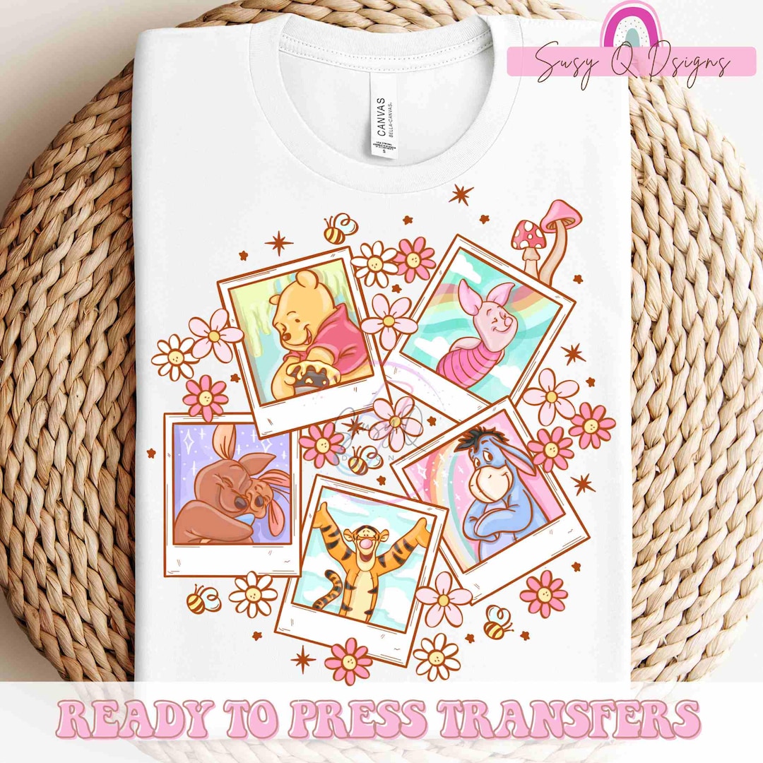 Retro Pooh and Friends Transfers, Pooh Decals, Pooh HTV Prints, Pooh ...