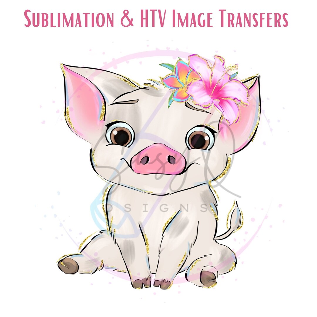 Moana's Pua Image Transfers, Moana Iron on Prints, Moana Sublimation ...
