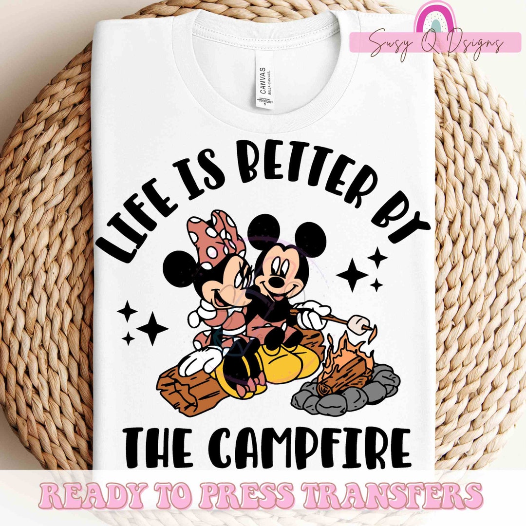 Mickey Minnie Campfire HTV and Sublimation Image Transfers, Minnie Iron ...