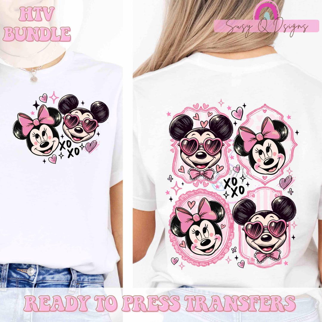 Minnie Mickey Bundle Set HTV Transfers, Disney HTV Iron On, Disney ...