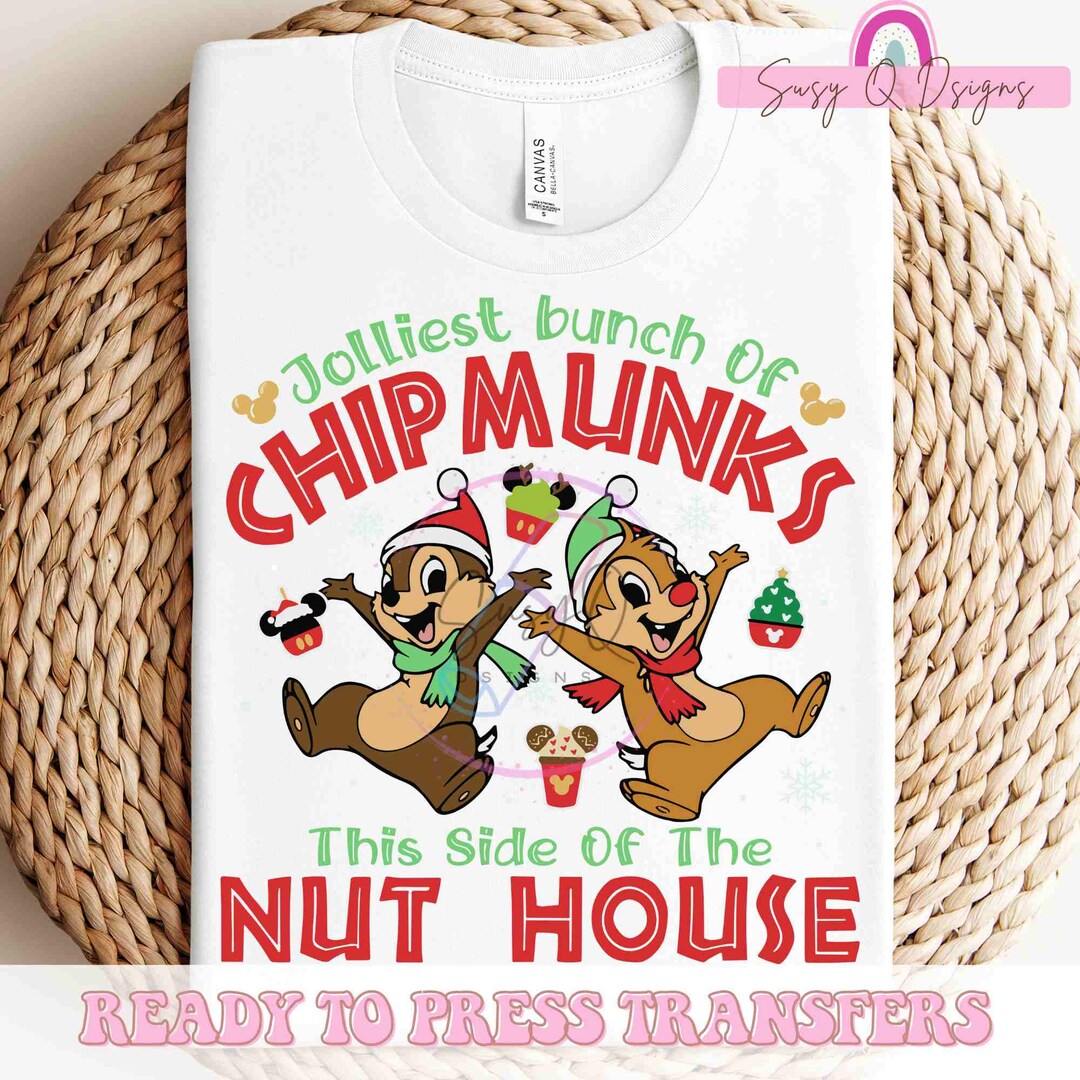 Christmas Chipmuncks HTV and Sublimation Image Transfer, Family ...