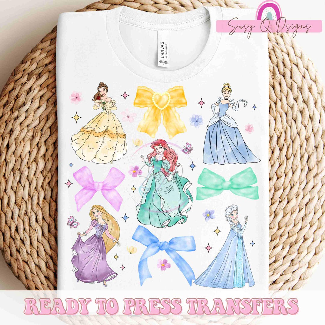 Princess Bows Image Transfers, Disney Pocahontas HTV Iron on Prints ...