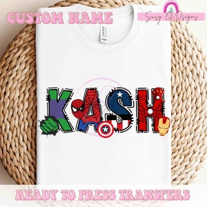 Custom Hero Name HTV and Sublimation Image Transfer, Custom Hero Name ...