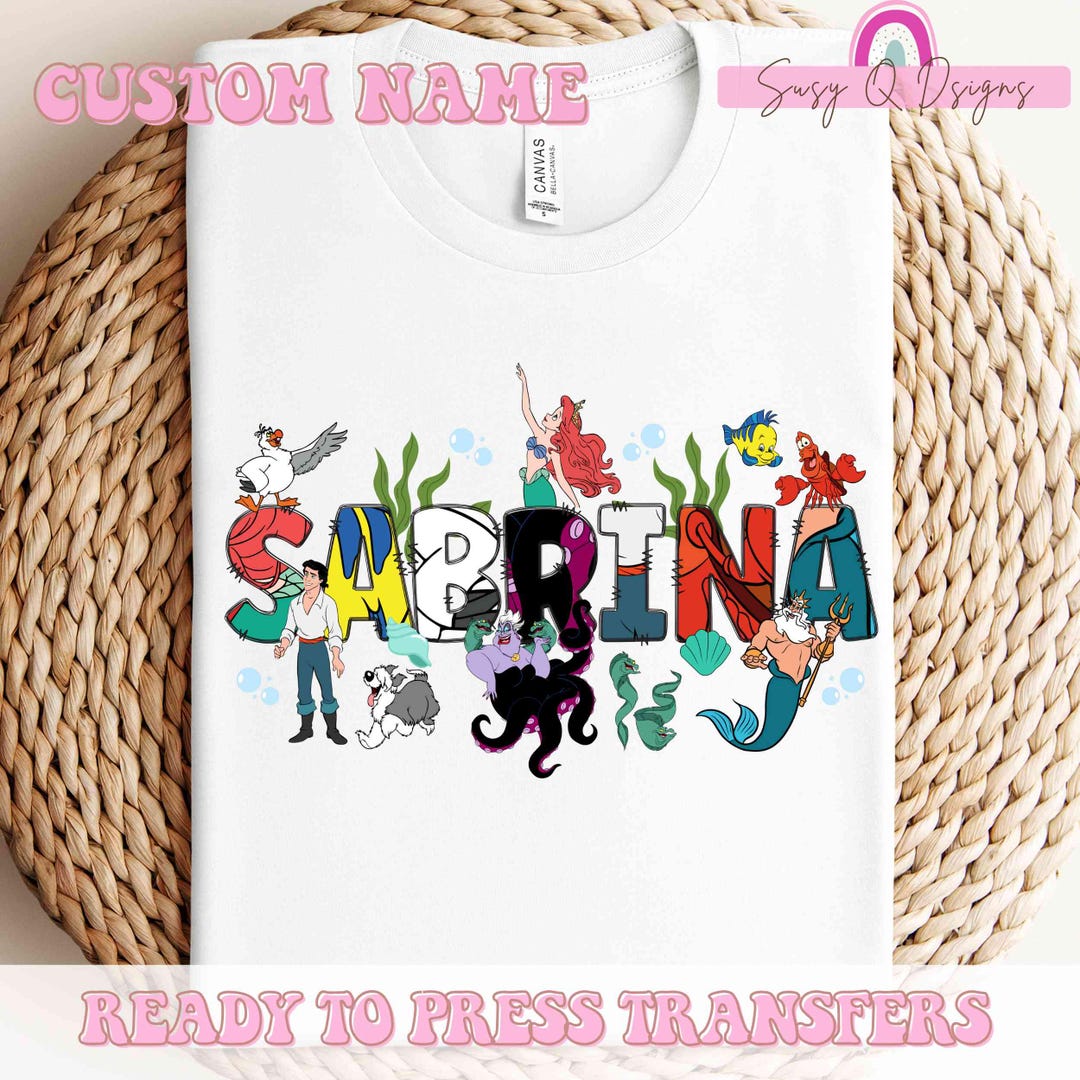 Ariel Custom Name HTV and Sublimation Transfers, Personalized Ariel ...